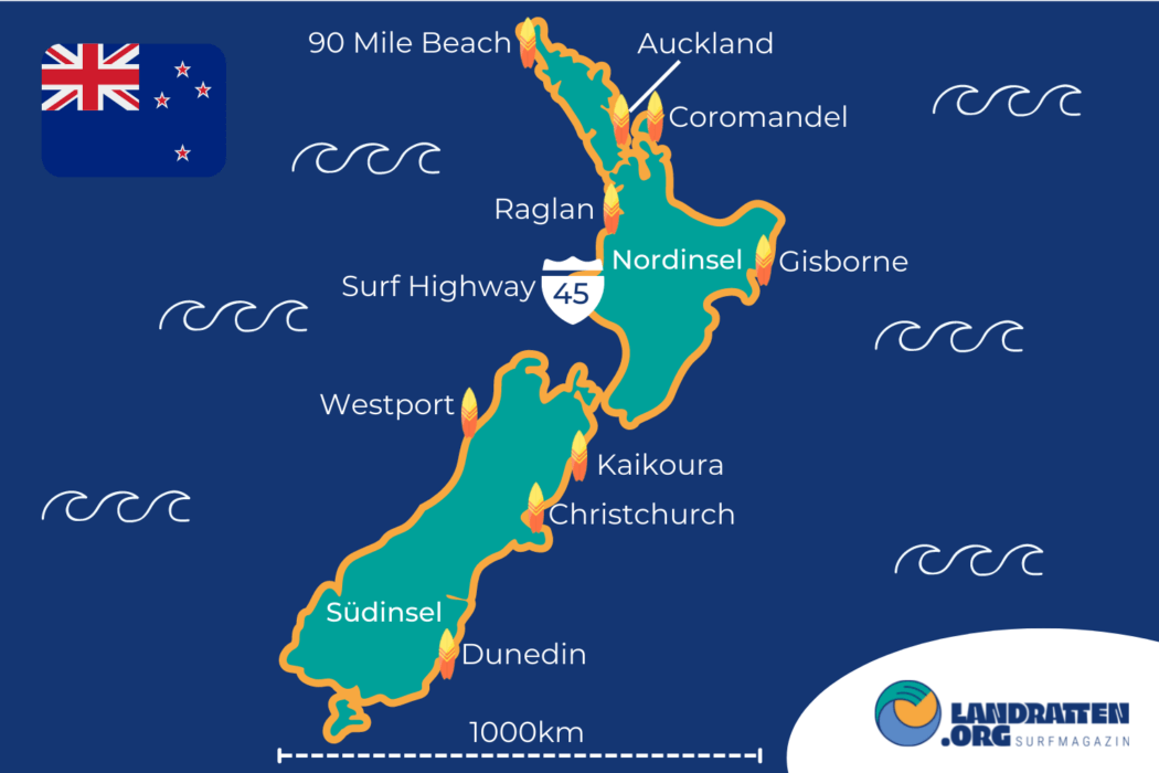 Surfen in Neuseeland - Der vollständige Guide | [2022]